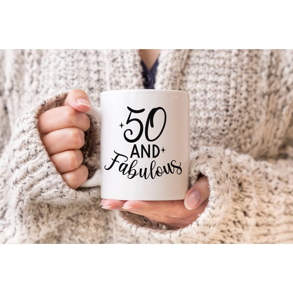 50 and Fabulous Mug, 50th Birthday Mug, 50th birthday gift, 50 year old ...