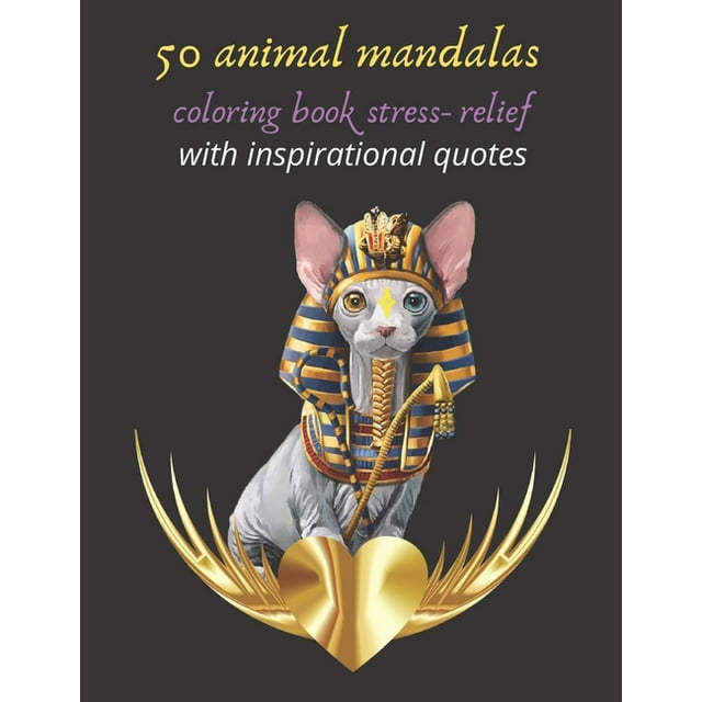 50 animal mandalas coloring book stress- relief with inspirational ...