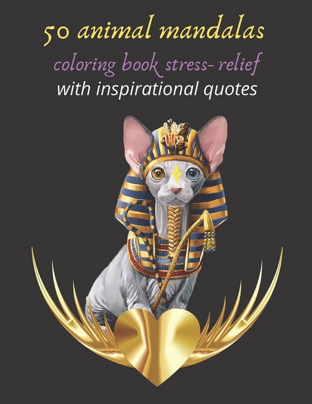 50 animal mandalas coloring book stress- relief with inspirational ...