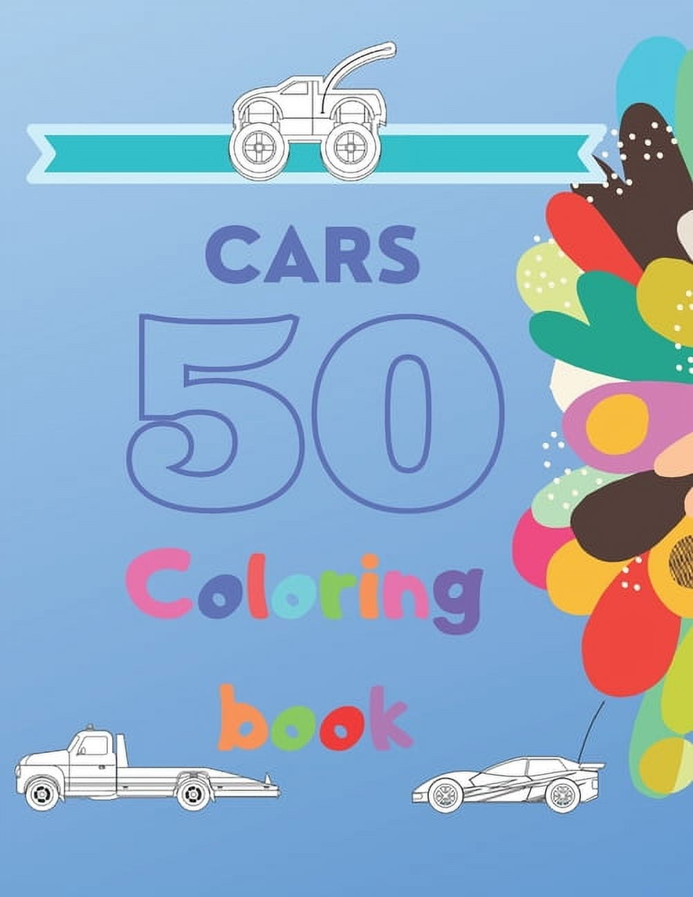 50 cars - Coloring Book: Cars, trucks - coloring book for kids ...
