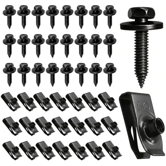50 count 1/4 U-Nut Clips and Kit,Automotive Fasteners Clips, 1/4 U ...