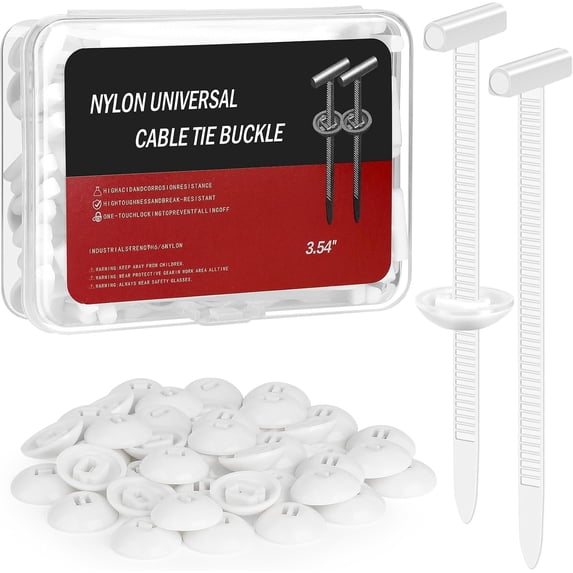 50 count Auto Zip Tie Buckles, Upgraded Nylon Ties and Fastener Clips ...