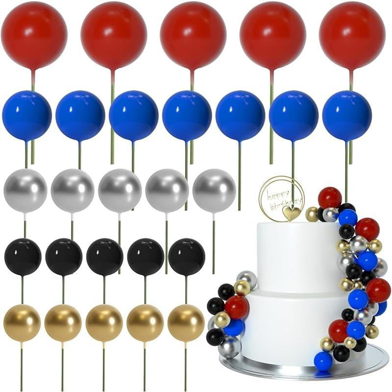 50 count Ball Cake Topper Sticks Mini Balloons for Cake Decorating ...