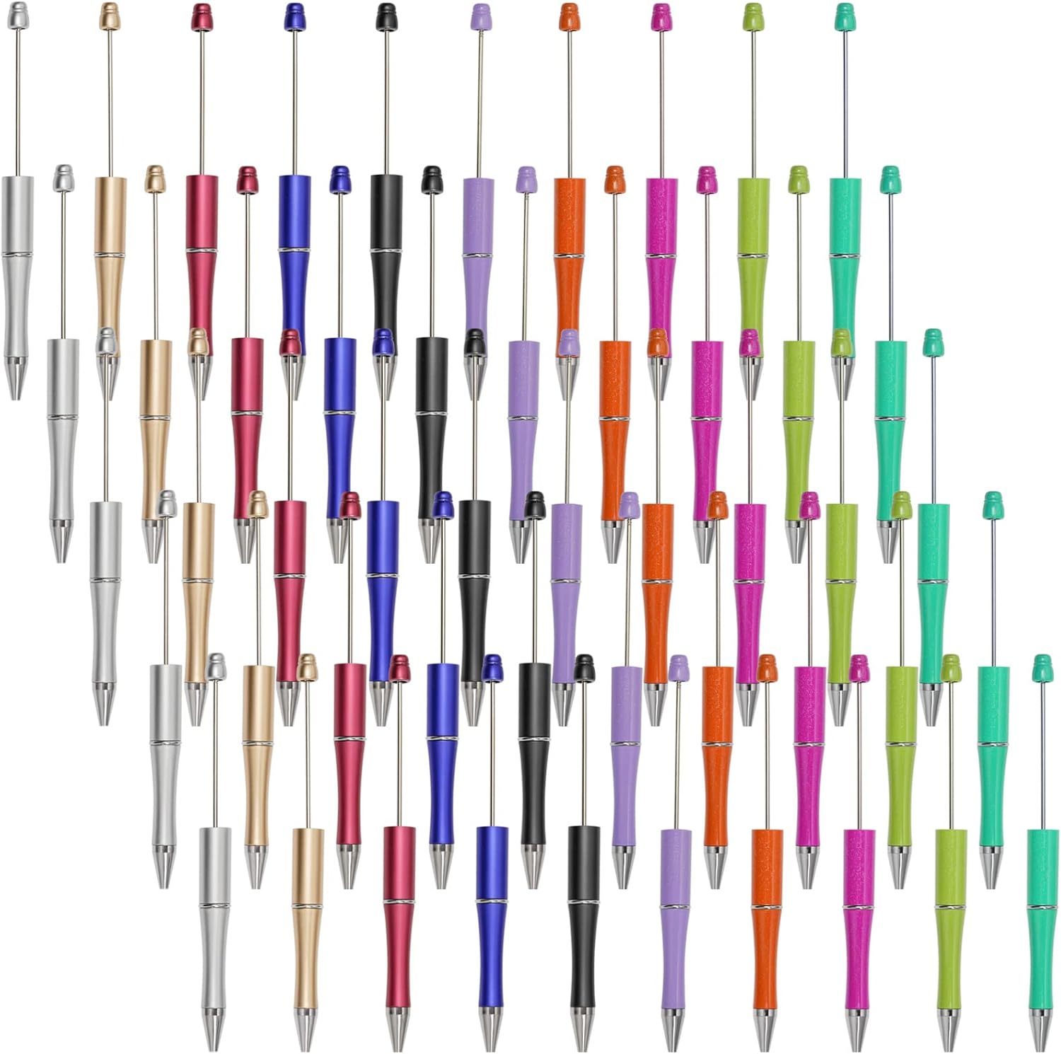 50 count Beadable Pens Bead Black Ink Ballpoint DIY Cute Cool Pens for ...