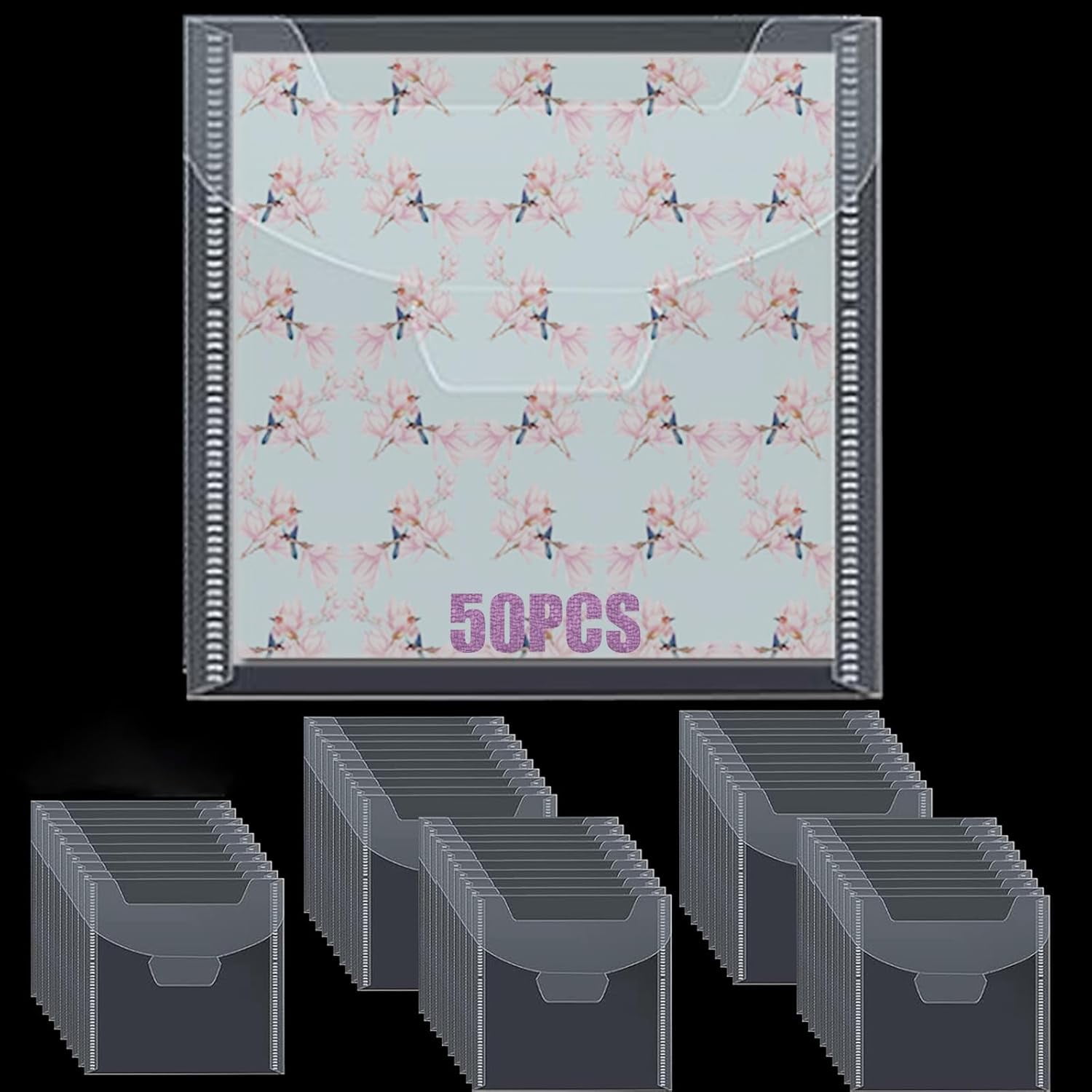 50 count and Dies Clear Storage Pocket,3.9x3.9inch Scrapbooking Storage ...