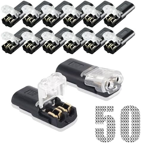 50 count Double Wire Plug in Connector with Locking Buckle, Quick ...
