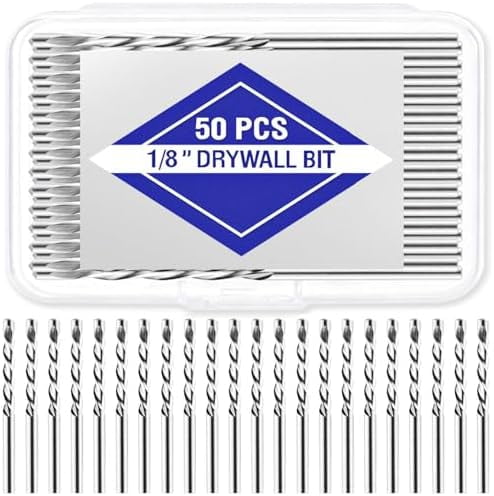 50 count Drywall Bit, 1/8 Inch Spiral Tip Bits, Drywall Cut Out Bit ...