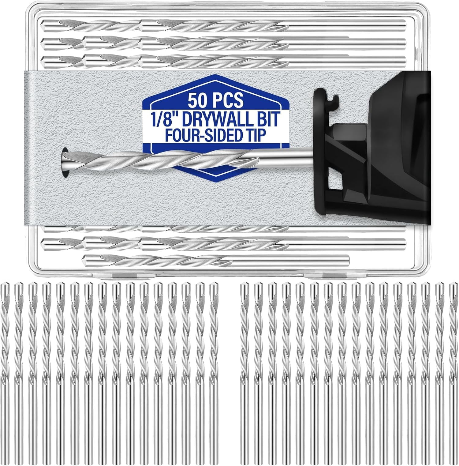 50 count Drywall Bits 1/8 Inch Bits M2 Speed Steel Spiral Drywall ...