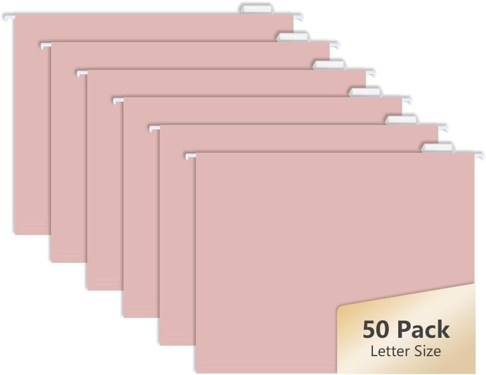 50 count File Folders, Letter Size with 1/5 Adjustable Cut Tabs, Drawer ...