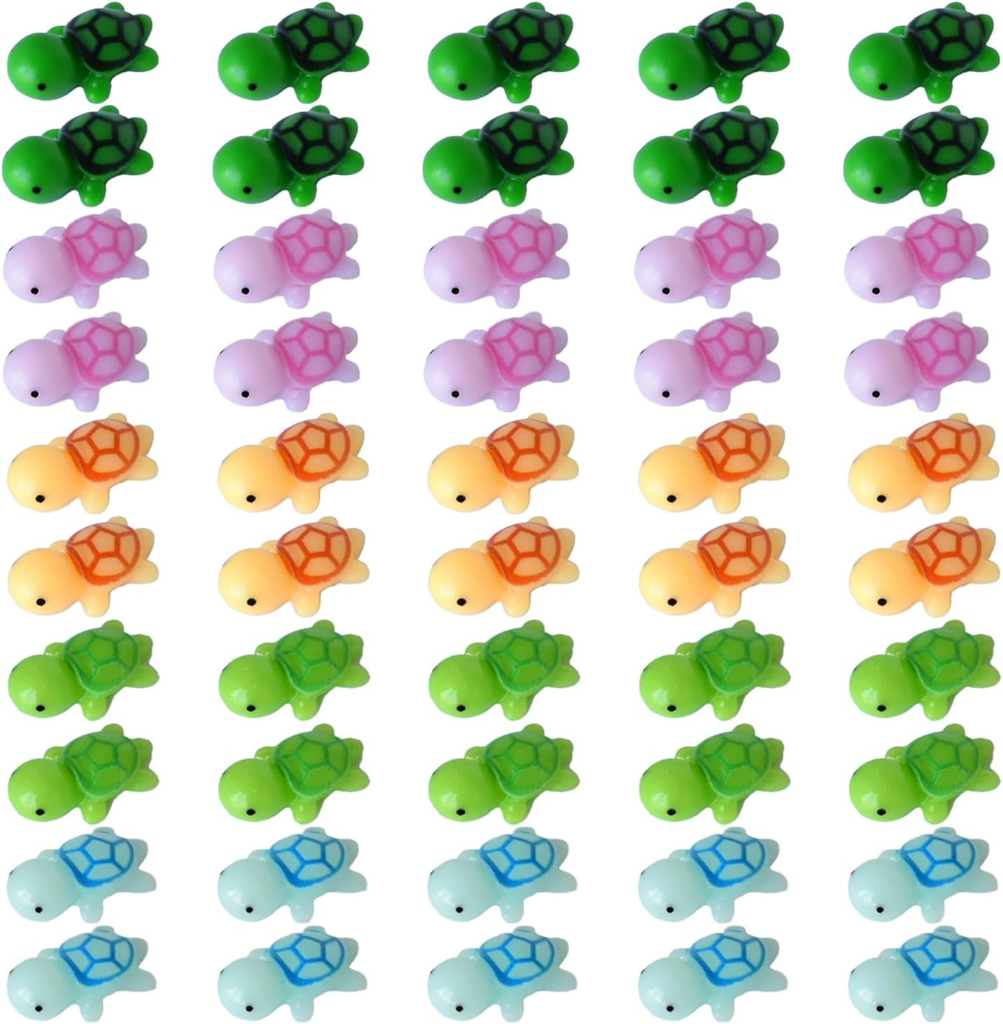 50 count Mini Sea Turtle Miniatures - Multi Color Turtle Figures for ...