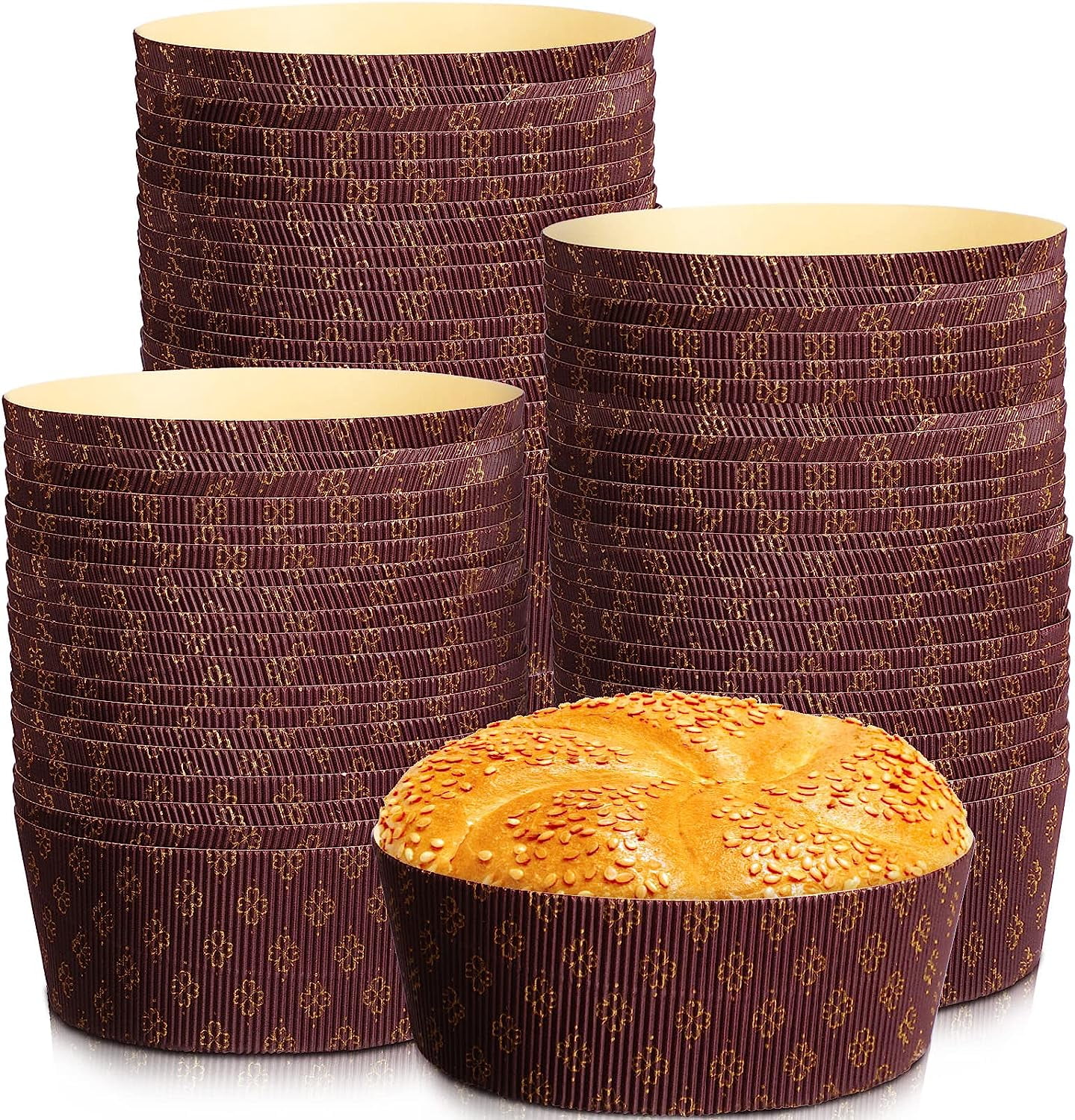 50 count Panettone Paper Mold Pans for Baking Heat Resistant Paper ...