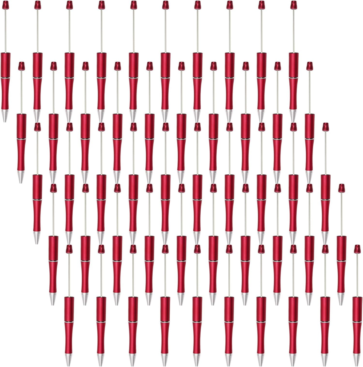 50 count Red Beadable Pens Bead Black Ink Ballpoint DIY Cute Cool Pens ...