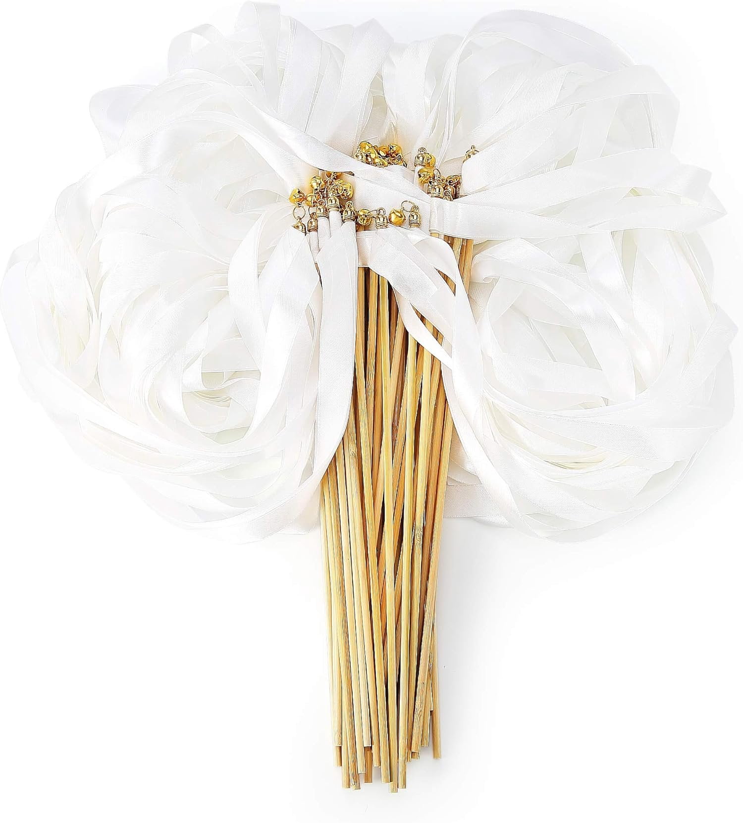 50 count Ribbon Stick Wands Streamers with Bells for Wedding Party ...