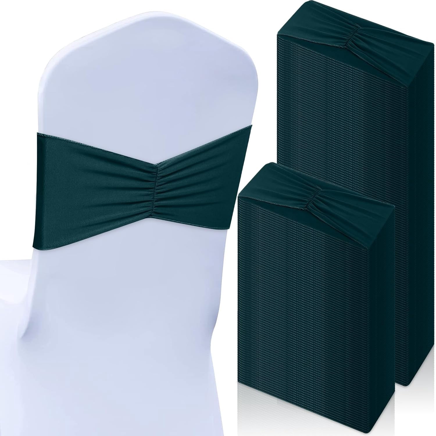 50 count Spandex Chair Sashes Bows Stretch Chair Bands Slider Sashes ...