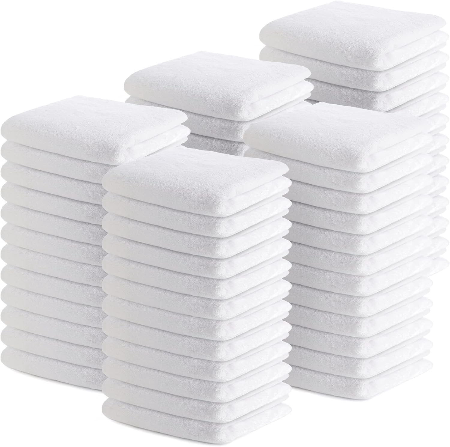 50 count Washcloths Ring Spun Wash Cloths Bulk Absorbent and Soft Feel ...