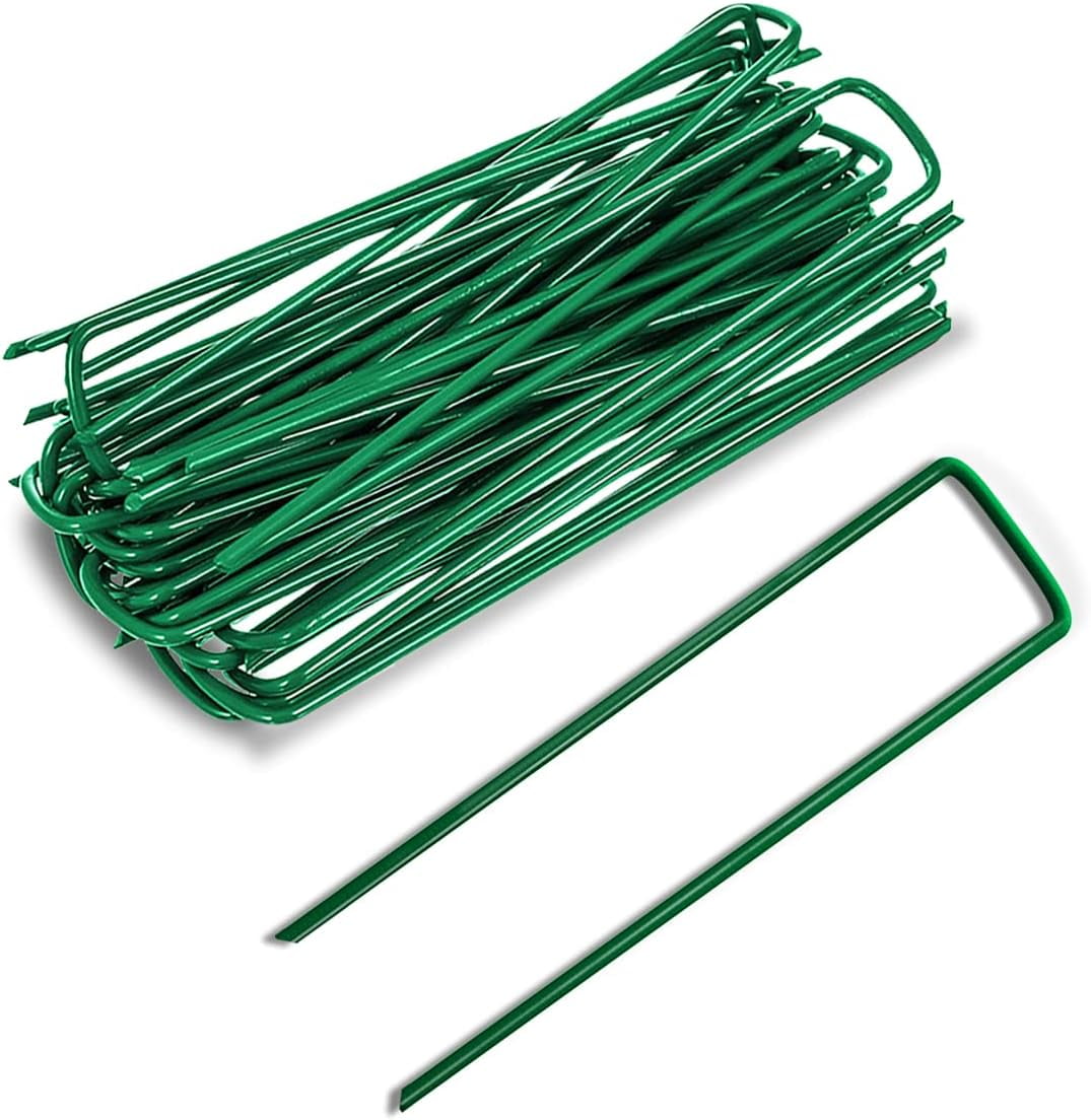50 fixed stakes, galvanized steel garden stakes, lawn U-shaped staples ...