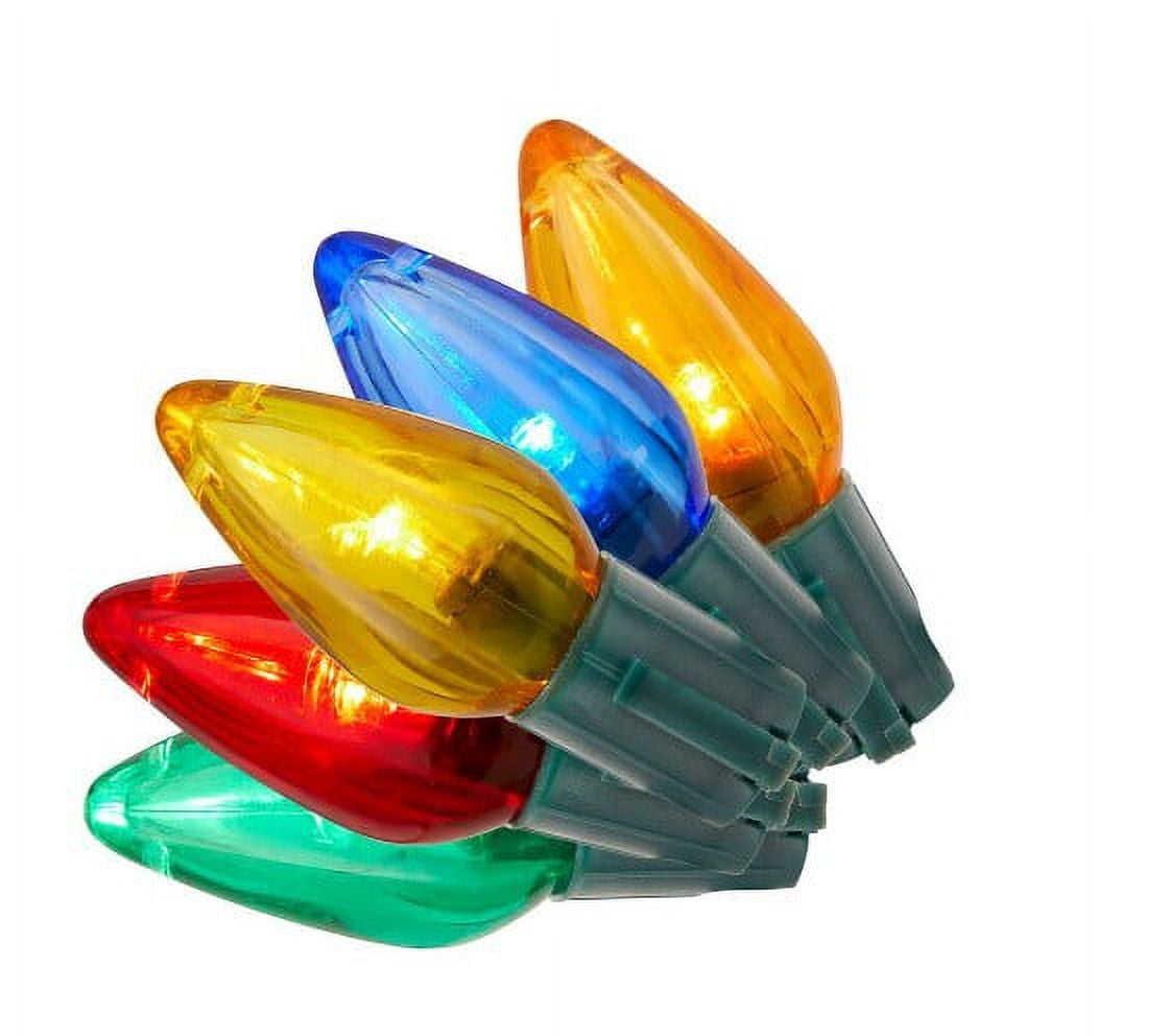 50 ft. 50-Light LED C9 Multi-Color Super Bright String Light Christmas ...