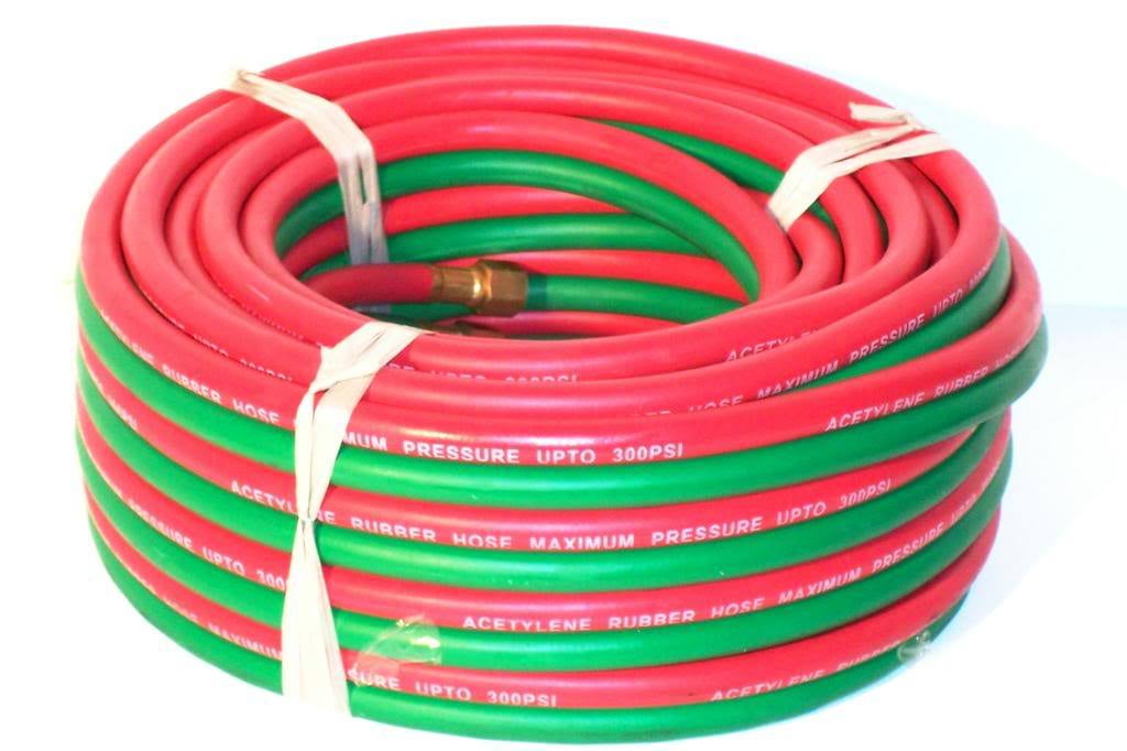 50 ft Oxigen and Acetylene Twin Welding Hose Welder Color Code Red and ...
