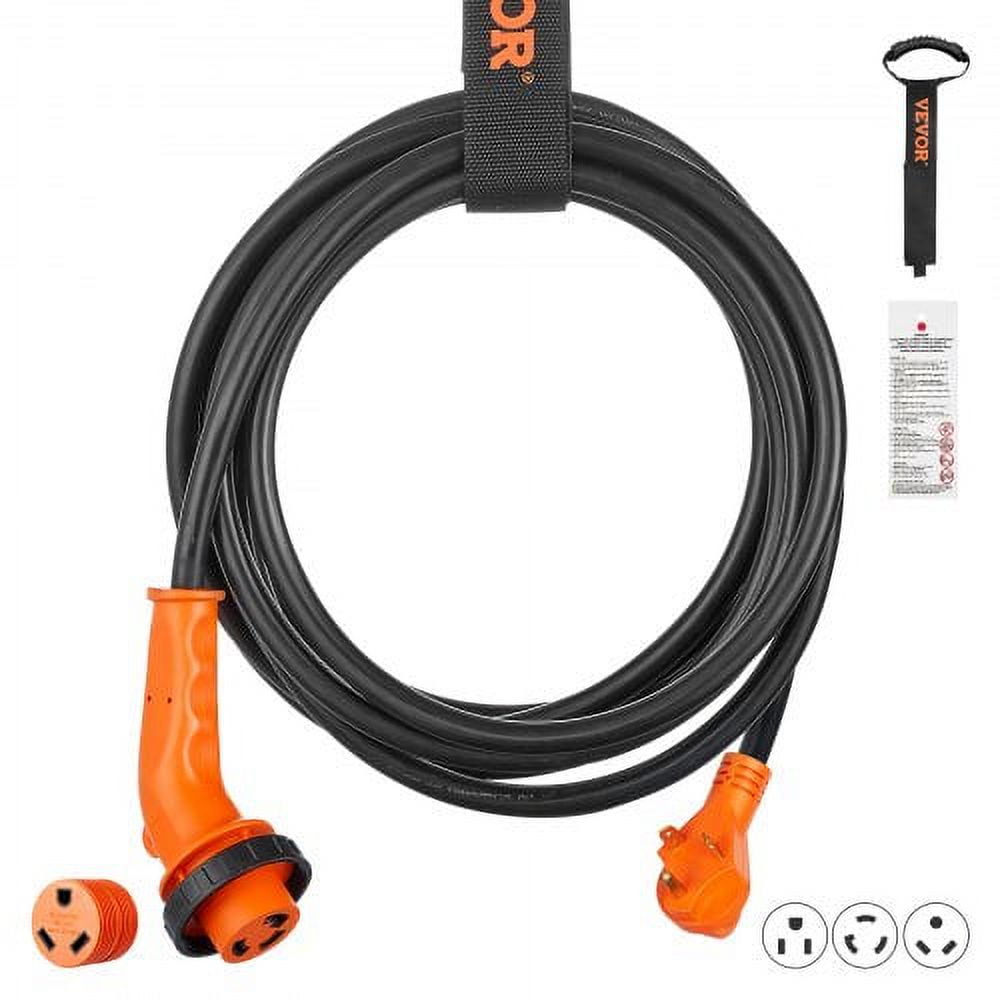 50 ft RV Power Cord Generator Cord 30A NEMA TT-30P/ NEMA L5-30R ETL ...