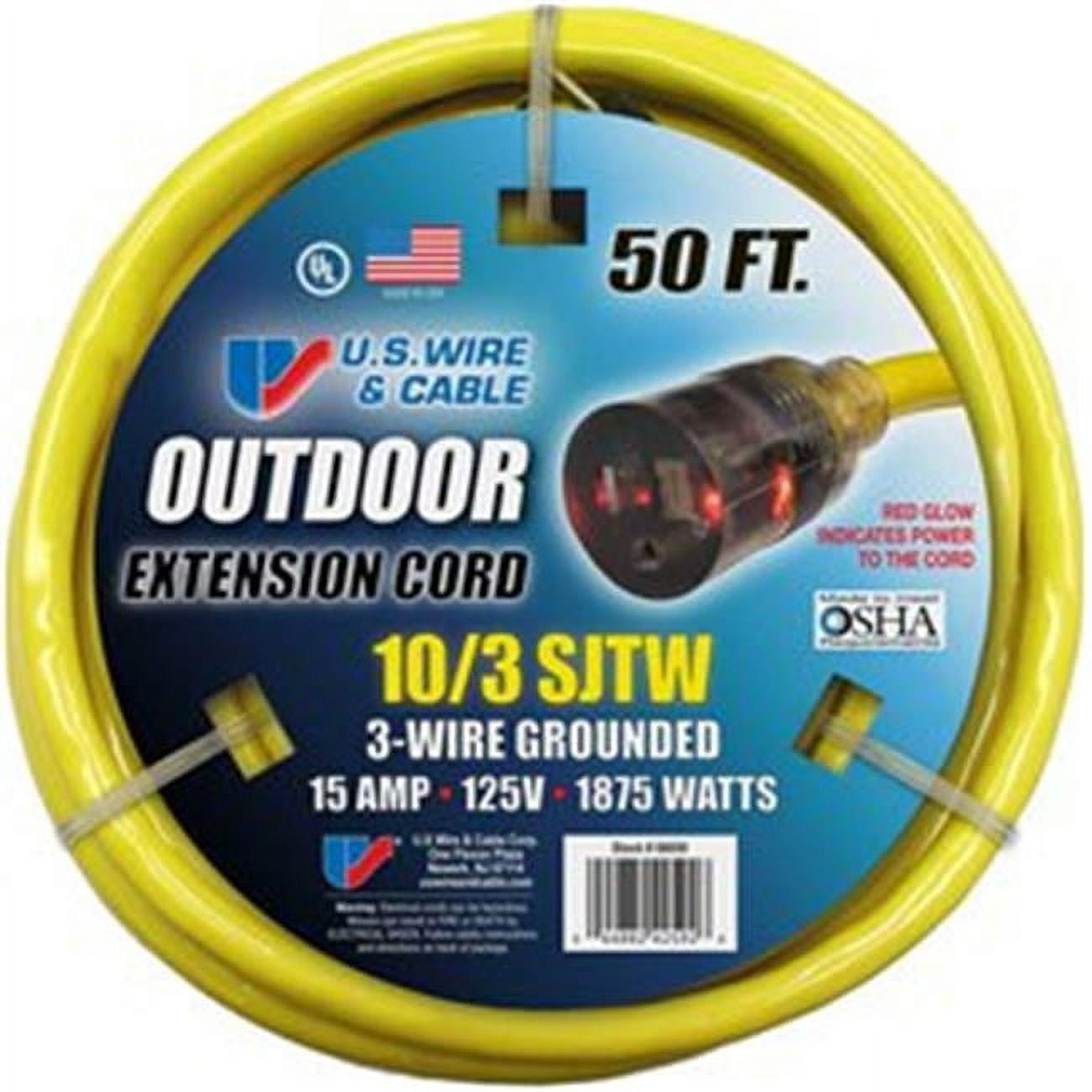 50 ft. Single-Tap with Lit End Temp-Flex Extension Cord - Yellow - 10 ...