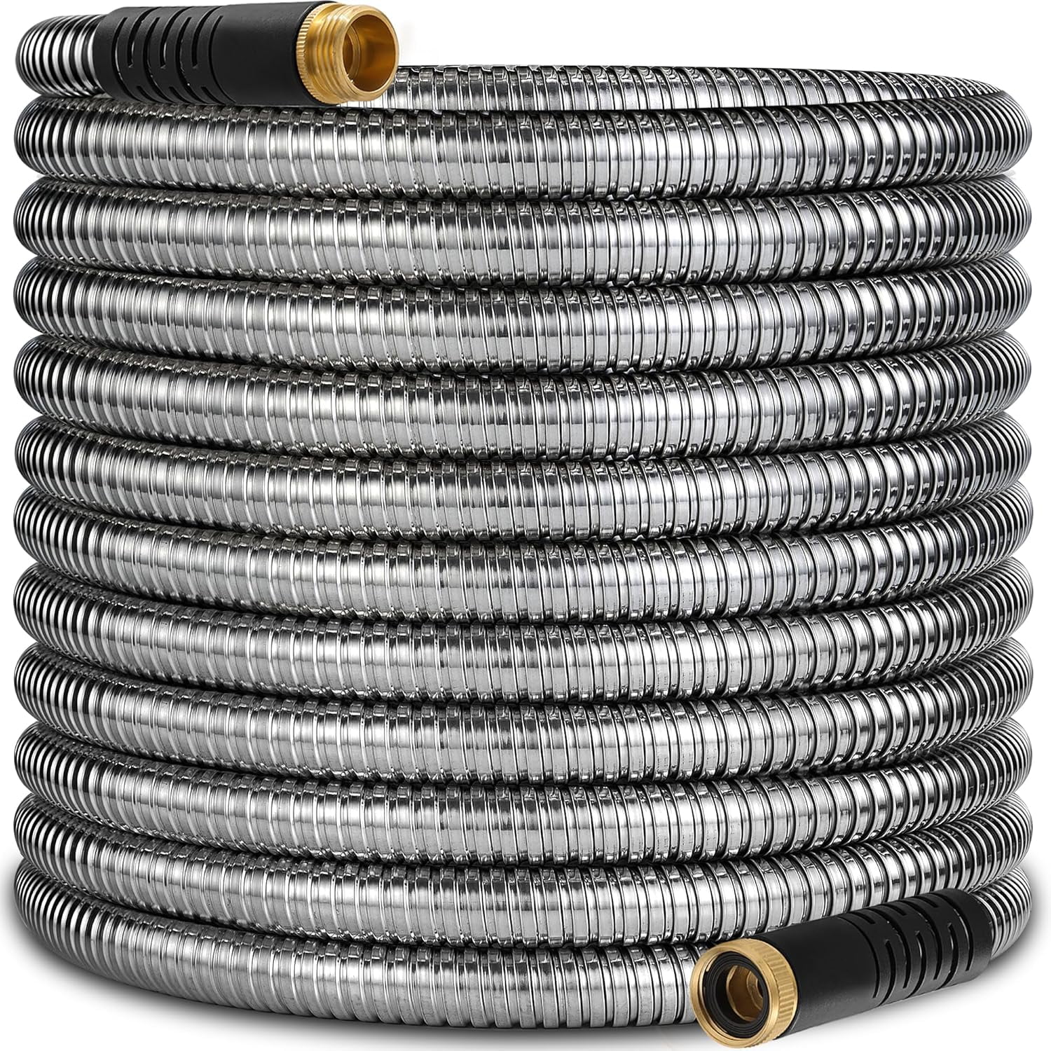 50 ft ft Stainless Steel Garden Hose - 2025 Upgraded Metal Water hose - Flexible Water Hose Pipe ...