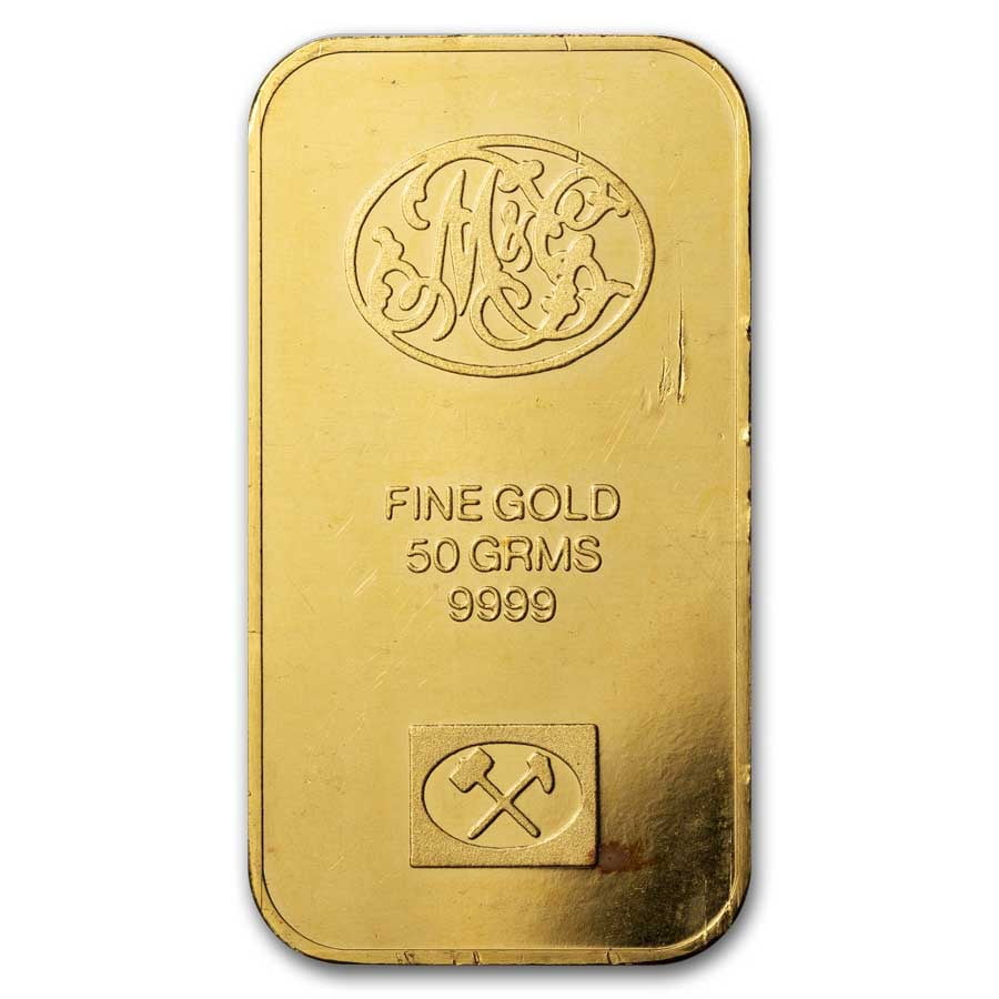 50 gram Gold Bar - Johnson Matthey (Matthey Garrett, Pressed) - Walmart.com