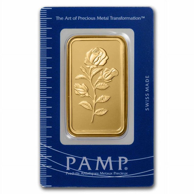 PAMP Suisse 50g Gold Bar - Rosa Design, .9999 Fine Gold, Assay Card Included - Walmart.com