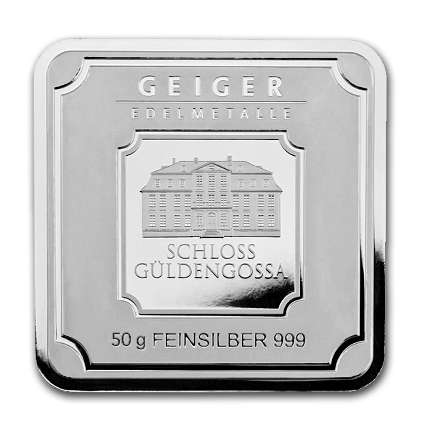 Geiger Edelmetalle 50g Pure Silver Bullion Bar - Original Square Series ...