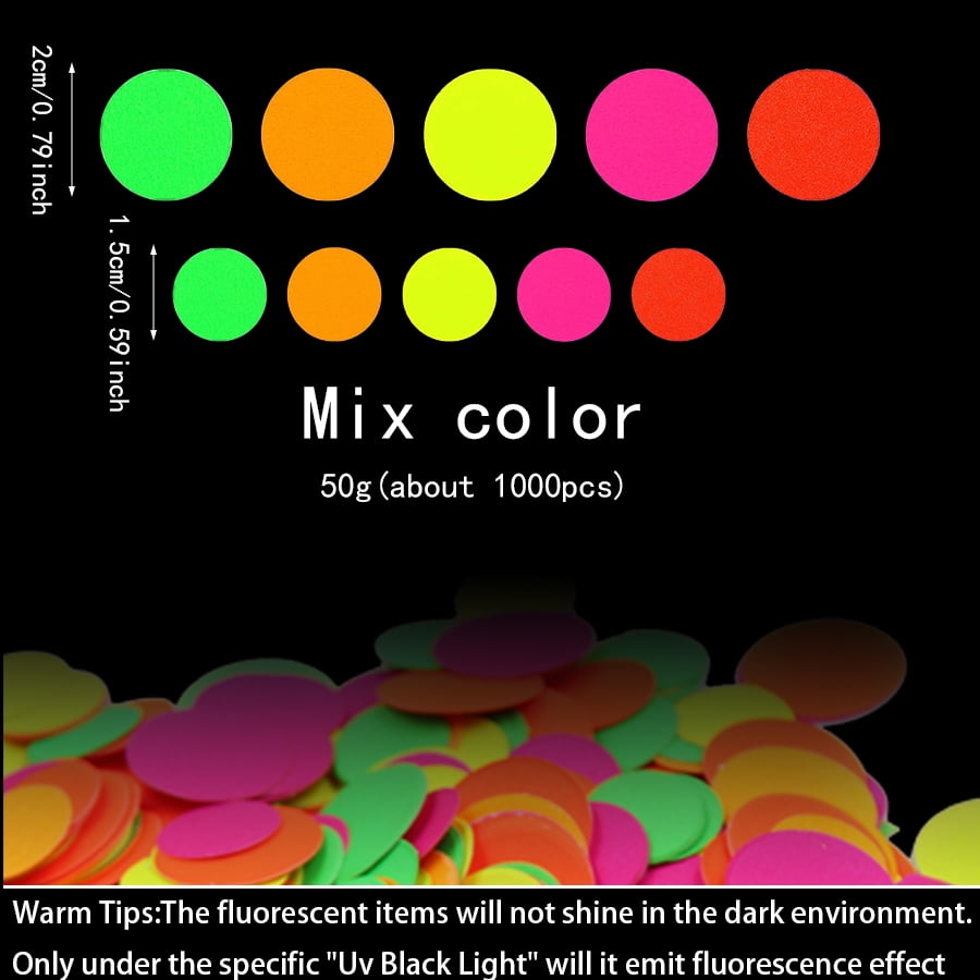 50 grams of fluorescent color discs, suitable for birthday, wedding ...