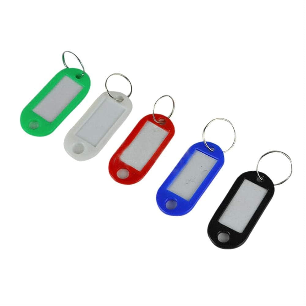 50 in 1 Assorted Color Plastic Key ID Label Name Card Tags Keychains ...