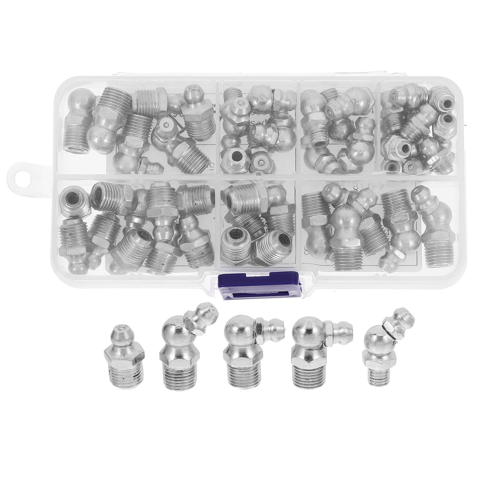 Grease Fittings 20 Pieces M8 Nickel Plated Iron 45 Degree Grease Zerk ...