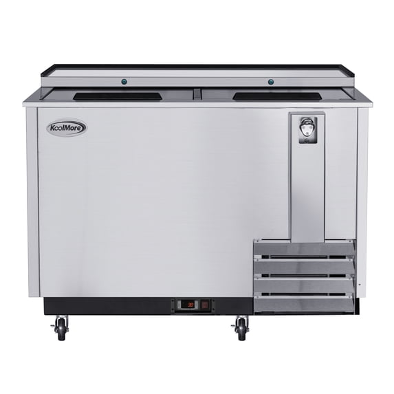50" Commercial Bottle Cooler in Stainless-Steel with Built-In Opener ...