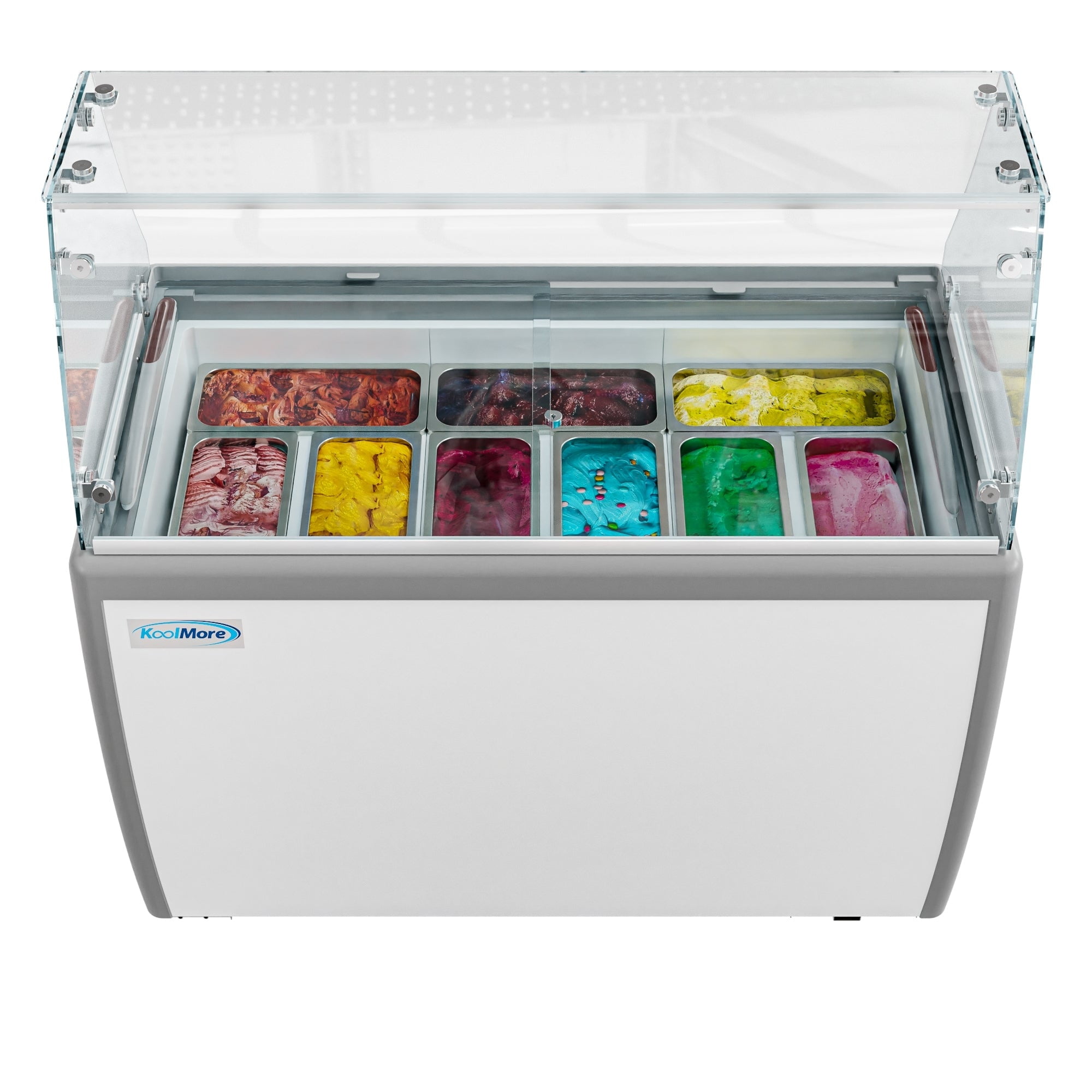 50 in. Gelato Dipping Cabinet Display Freezer with Sliding Glass Door ...