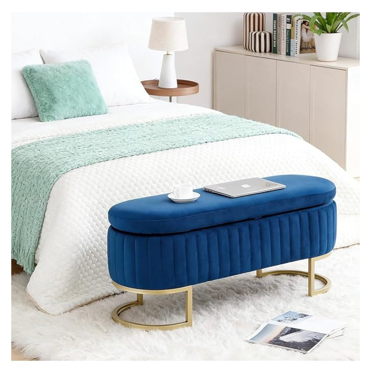 50 inch Bedroom with Storage, End of Bed Storage Queen Size Ottoman ...