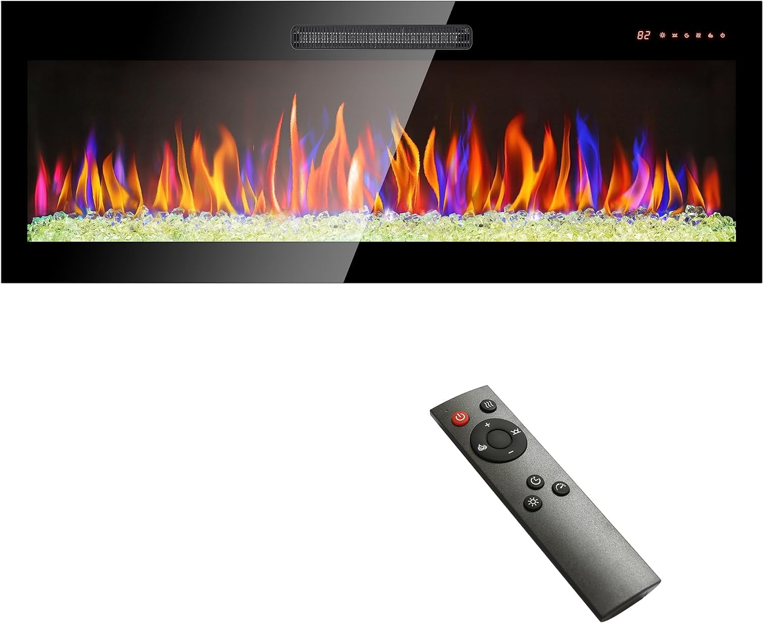 50 inch Recessed and Wall Mounted Electric Fireplace,Remote and ...