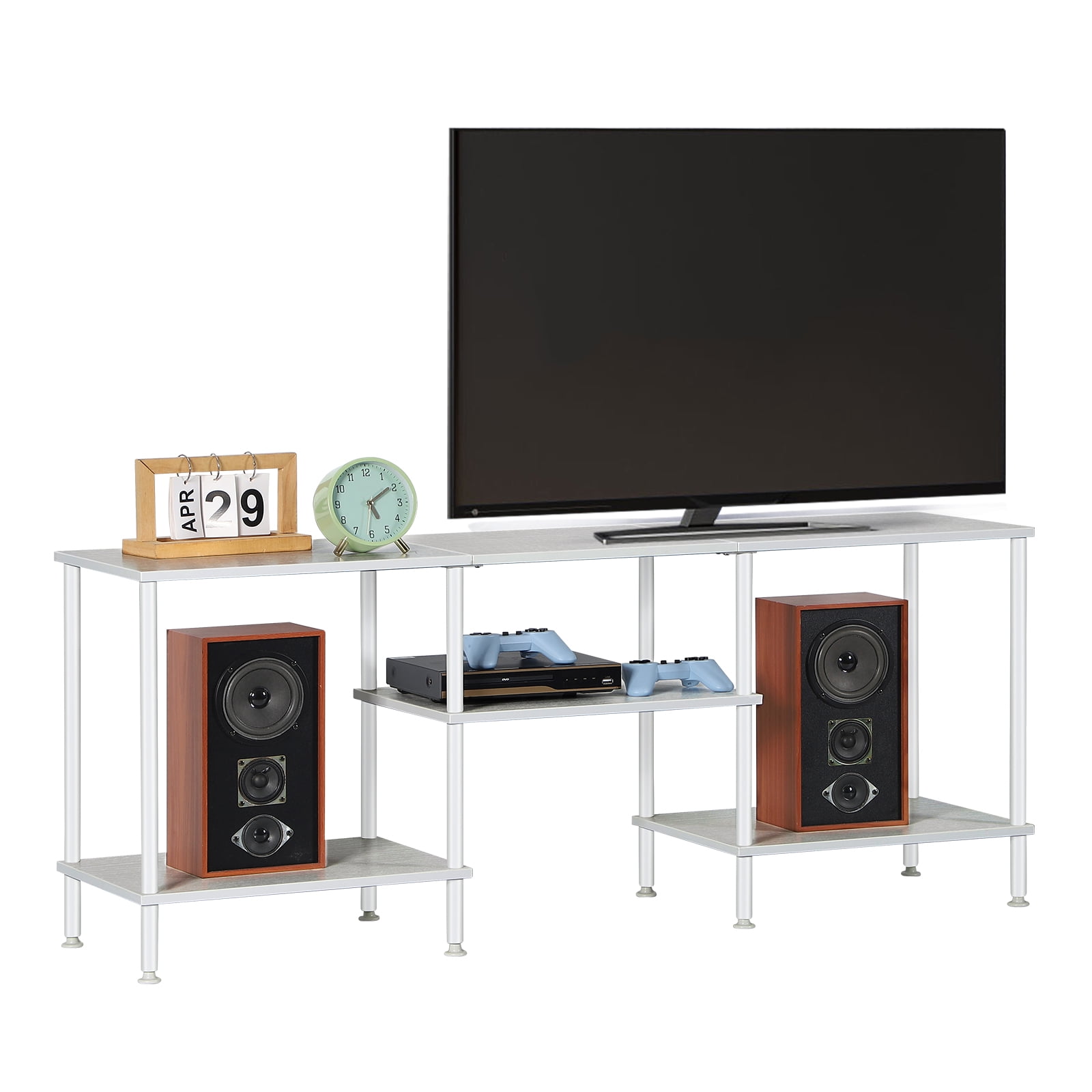 50 inch TV Stand with Storage Shelves - 3-Tier Industrial Entertainment ...