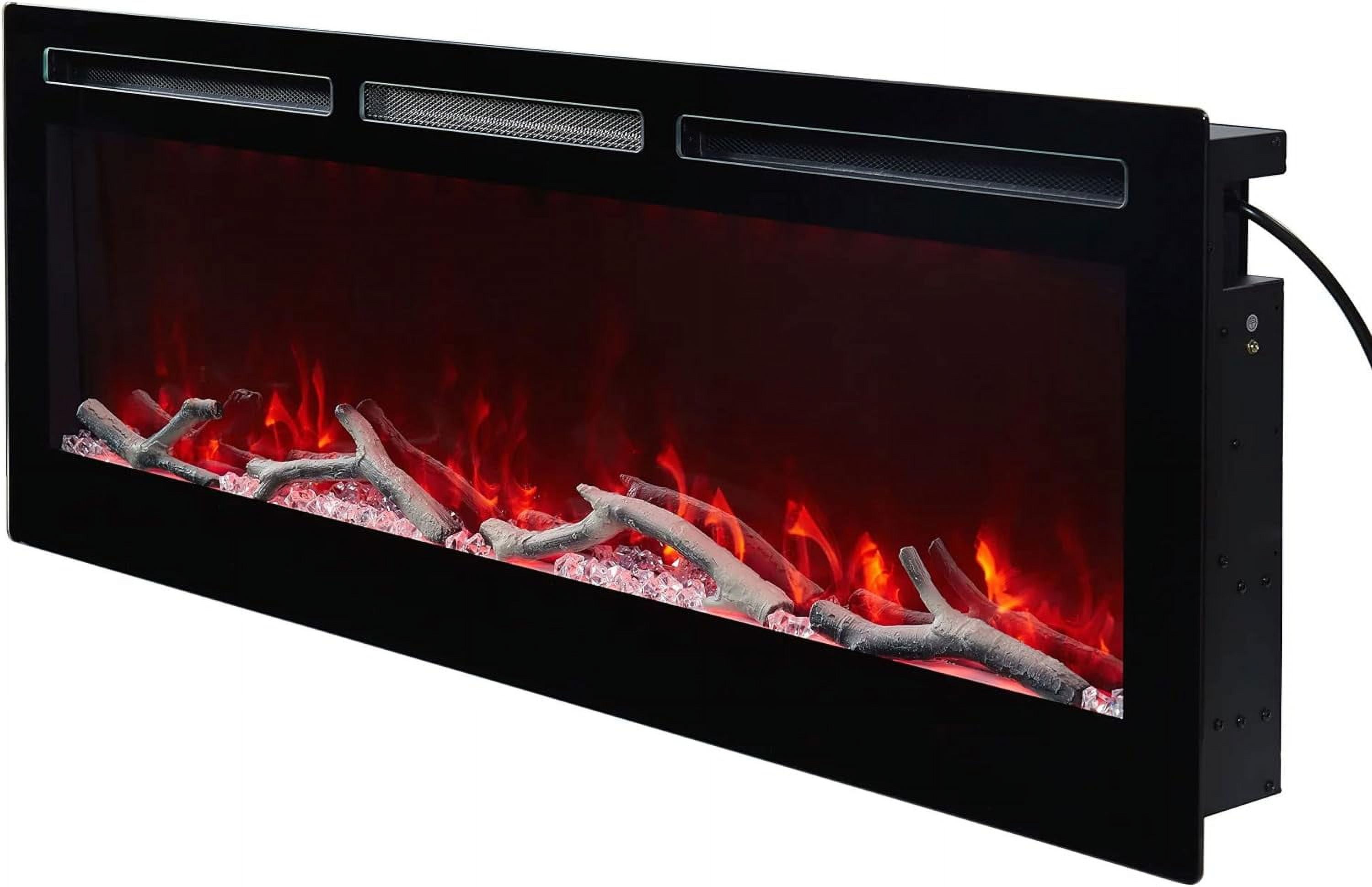 50 inches Electric Fireplace Recessed Wall Mounted Electric Fireplace ...