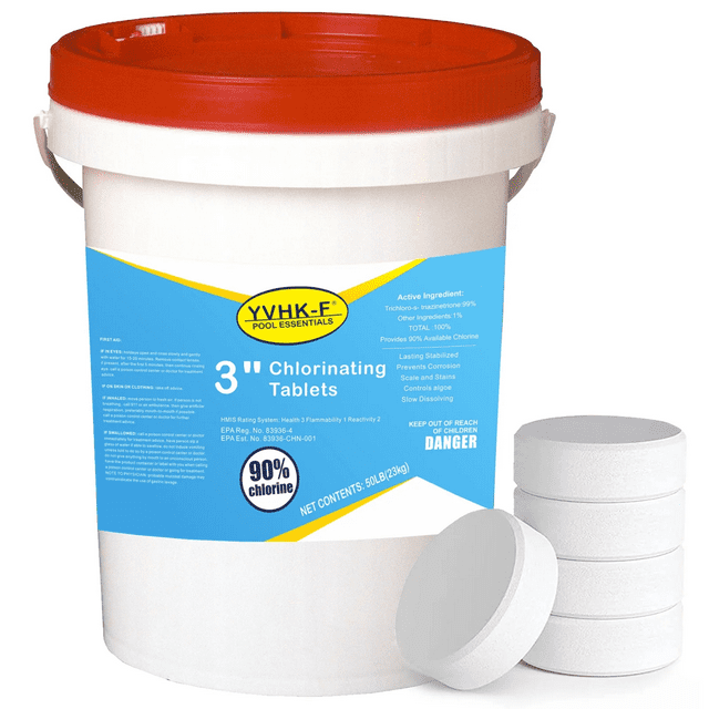 50 lbs 3 inch CHL0RINE TABLETS for Pool Inflatable Pools - Walmart.com