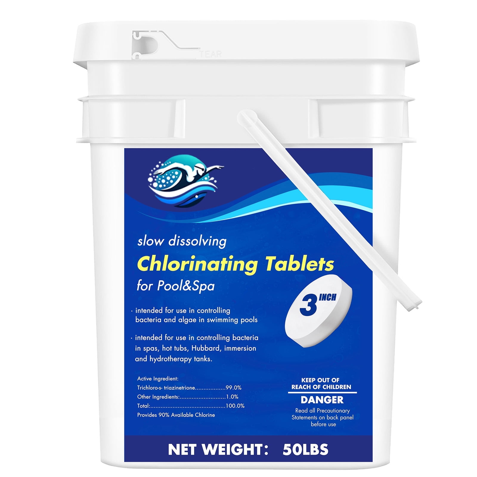 50 lbs 3 inch CHL0RINE TABLETS for Pool Inflatable Pools - Walmart.com