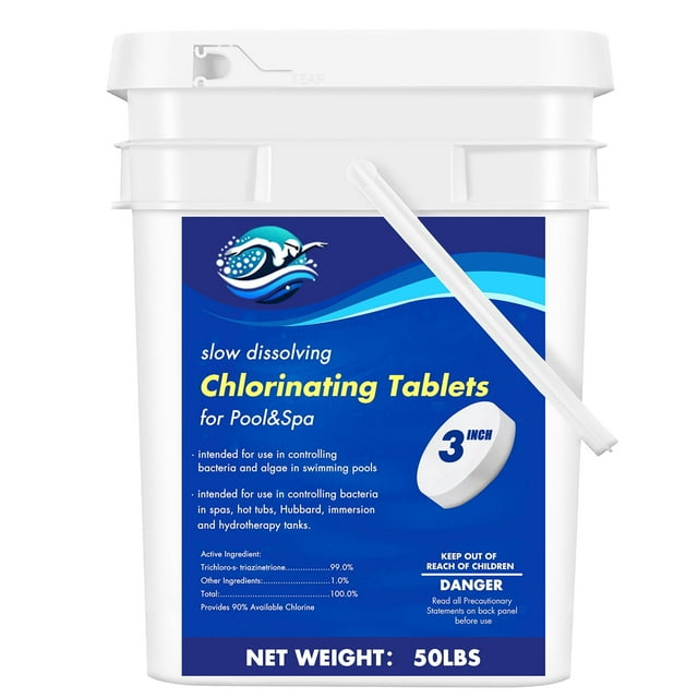50 lbs 3 inch CHL0RINE TABLETS for Pool Inflatable Pools - Walmart.com