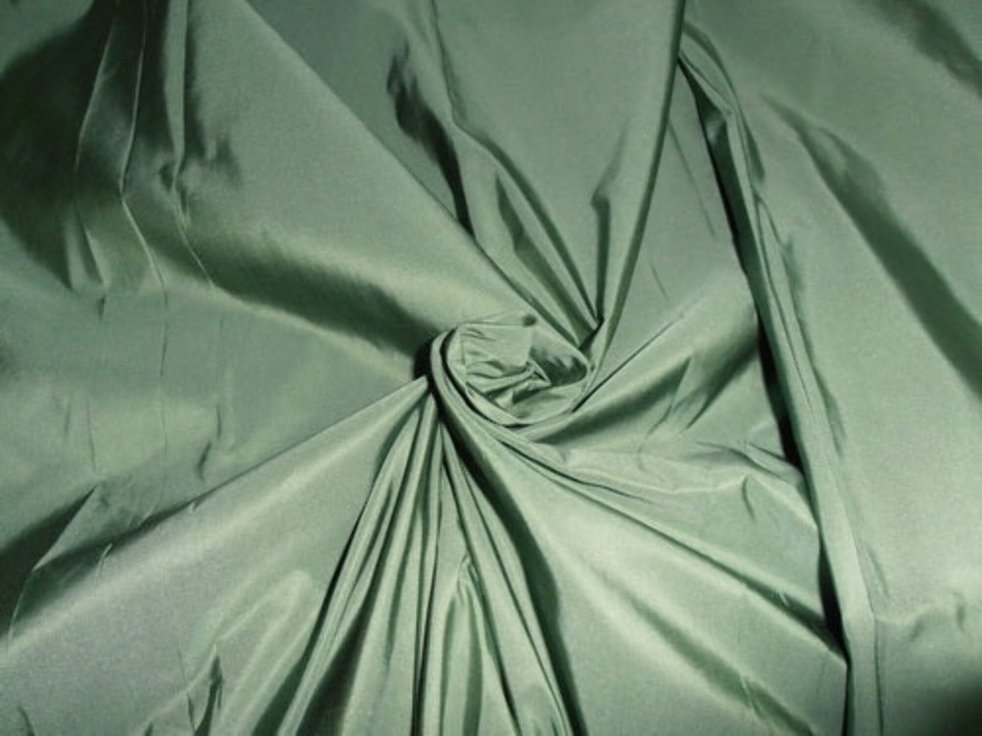 50 mm heavy weight Sage Green SILK TAFFETA fabric 54quot; wide ...