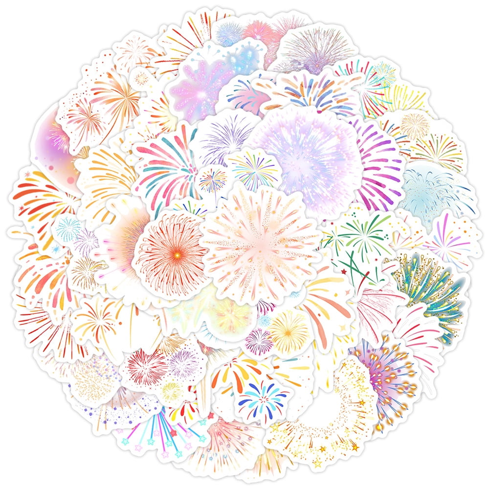 50 new fireworks graffiti stickers, water cup luggage waterproof ...