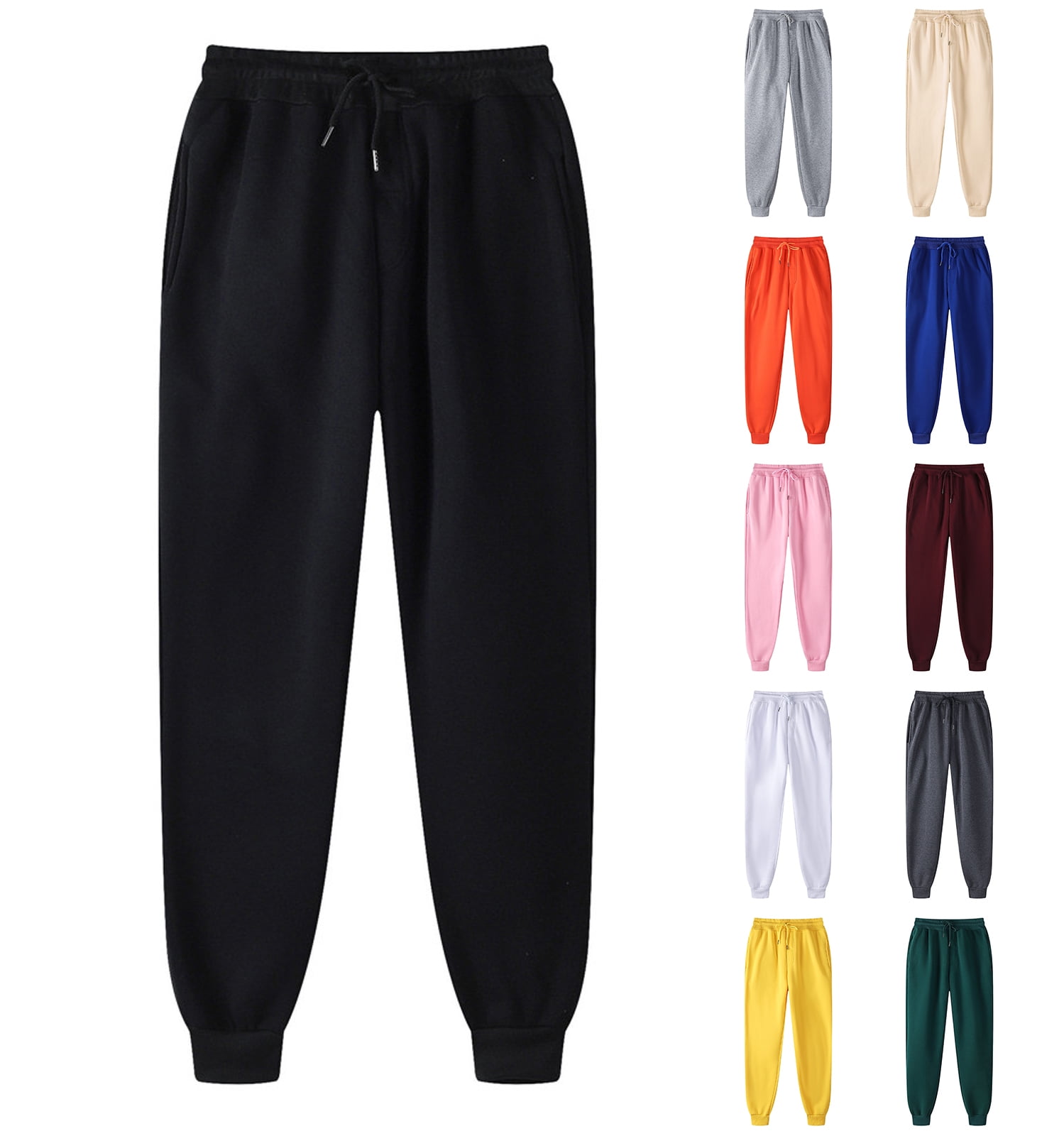 LIBRCLO Mens Sweatpants, Elastic Waist Jogger Pants with Pockets ...