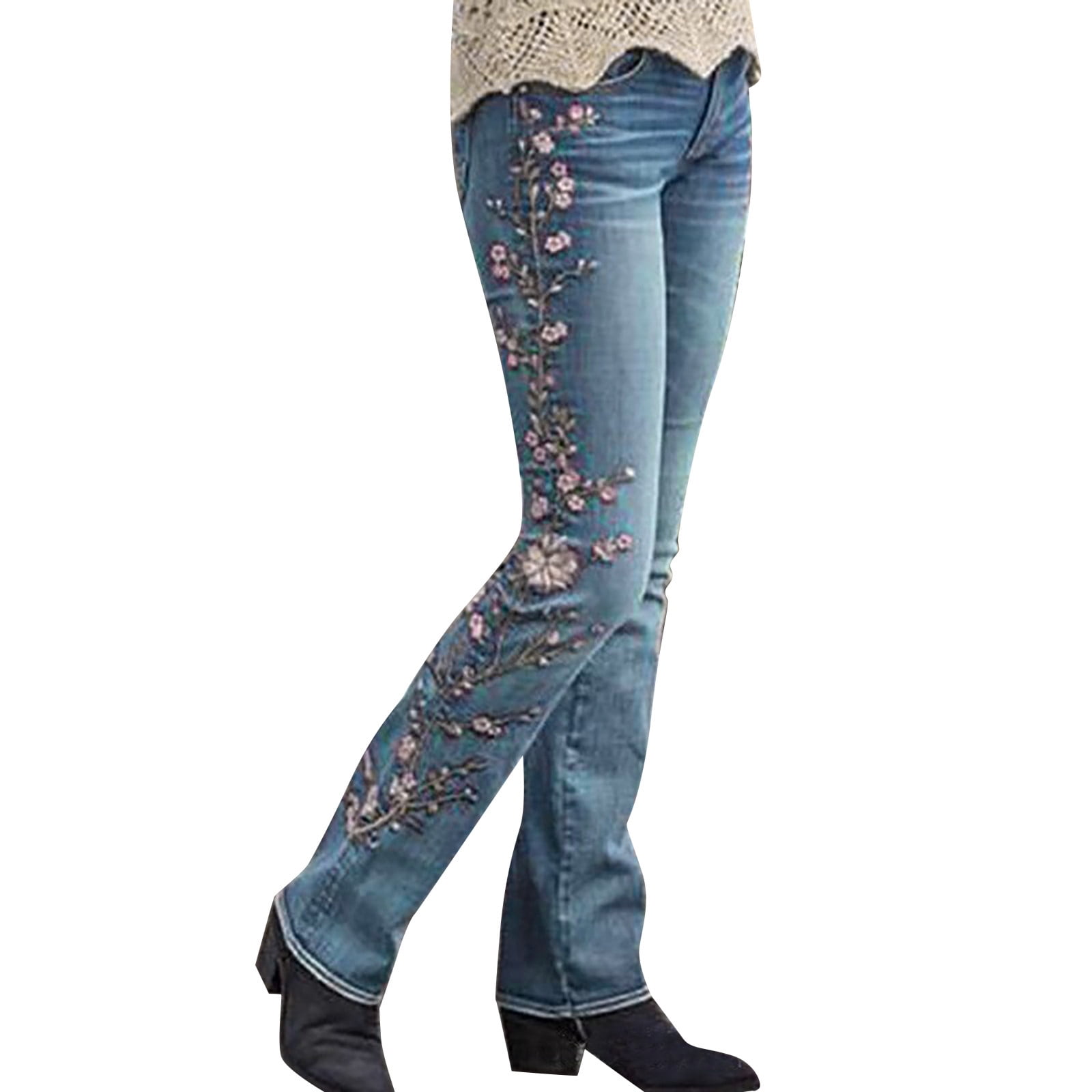 Clothing 2025 Women's Jeans Women Retro High Waisted Micro Elastic Slim ...