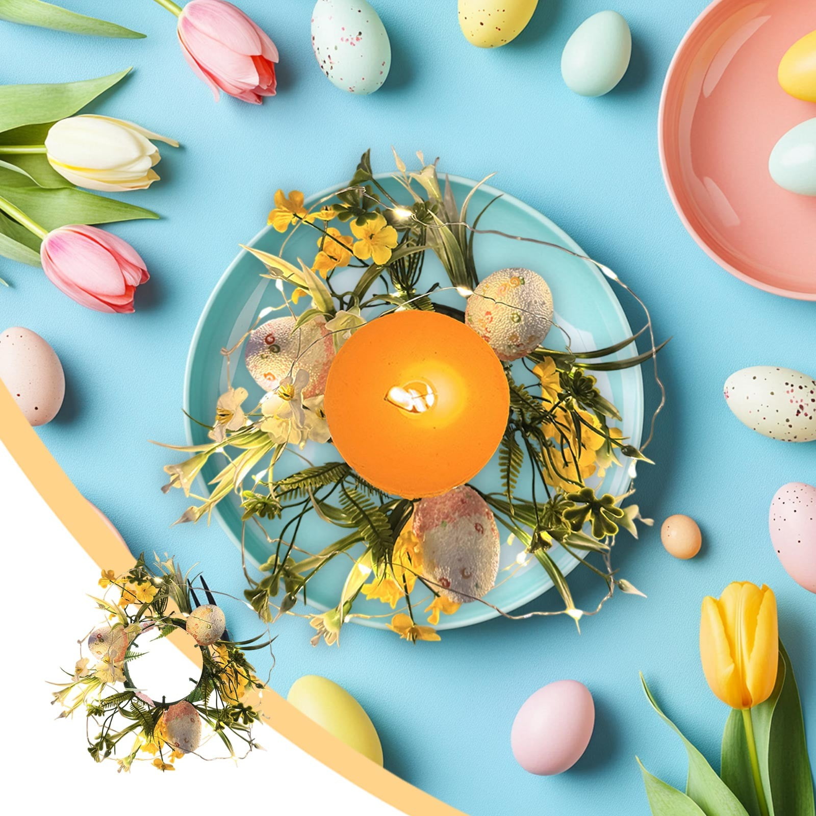 50% off! Easter Egg Candle Rings Table Centerpieces Spring Candle ...