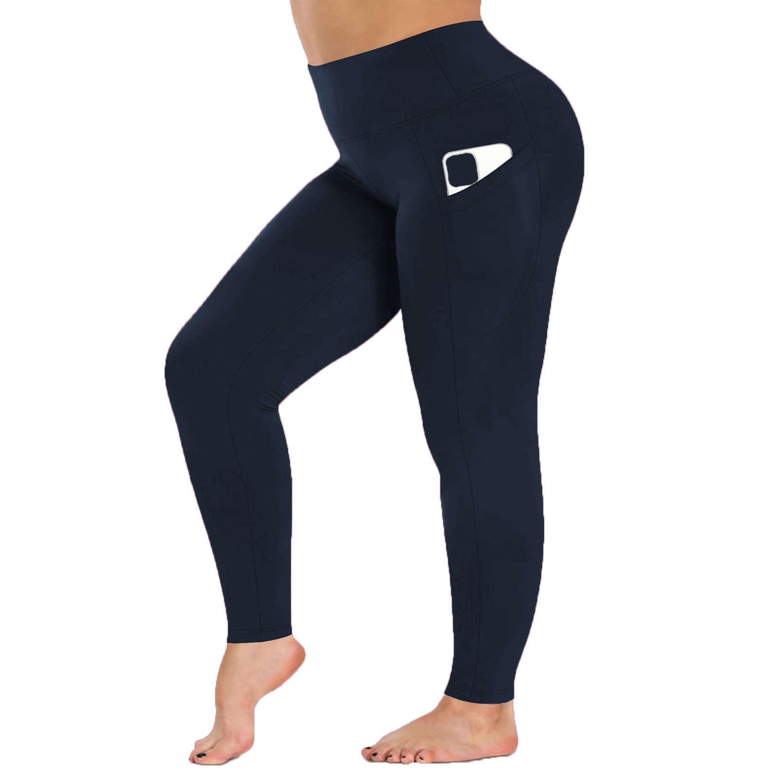 purcolt Women's Plus Size Yoga Pants with Pockets High Waisted Tummy ...