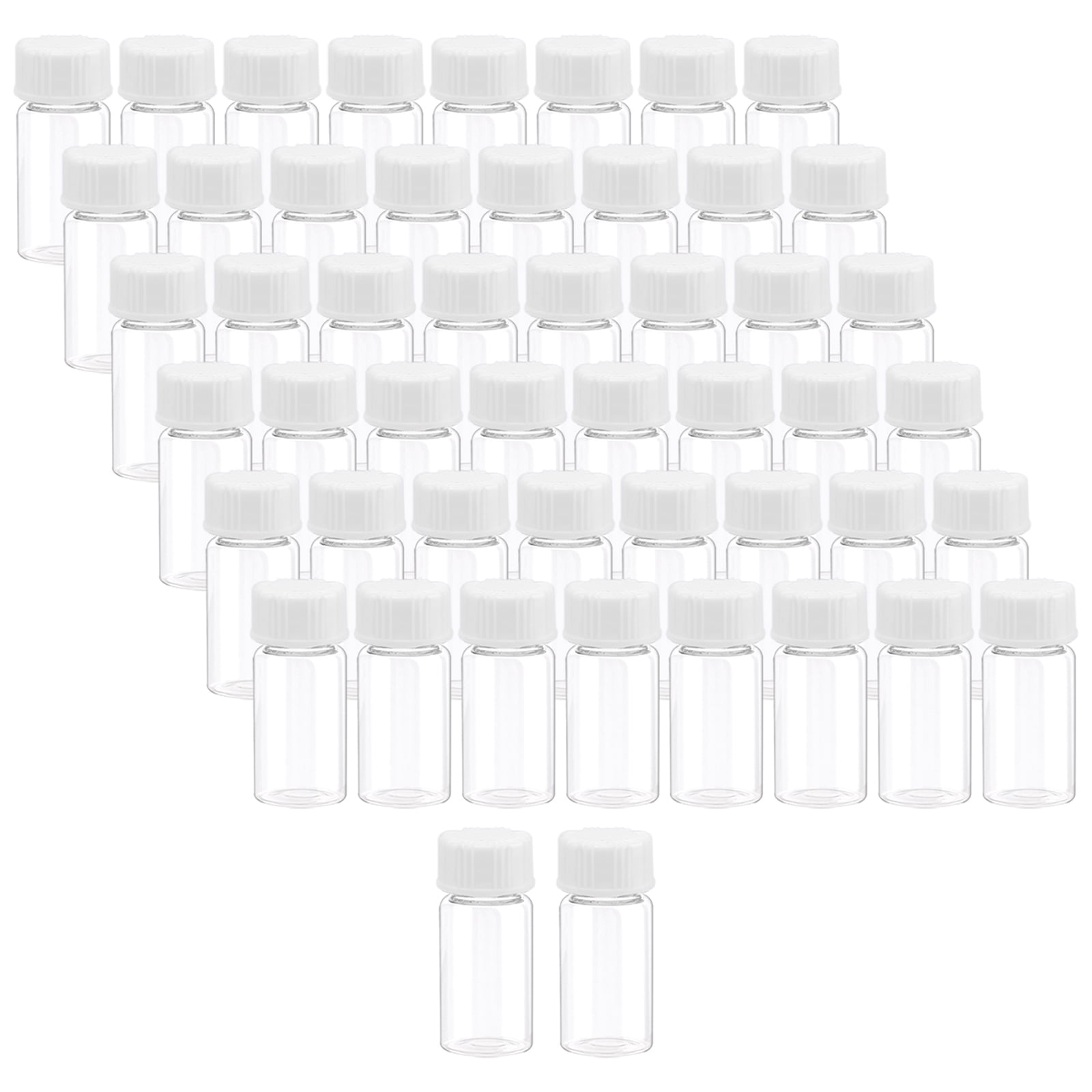 50 pack 10ml Clear Glass Liquid Sample Vial with Screw Caps,Empty ...