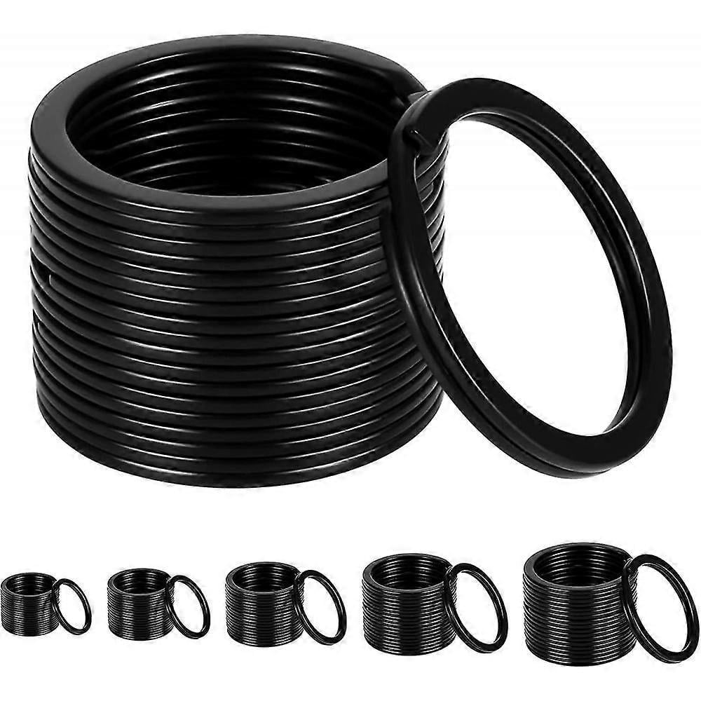 50-pack Black Key Rings Keychain, Metal Round Split Rings Key Chain ...