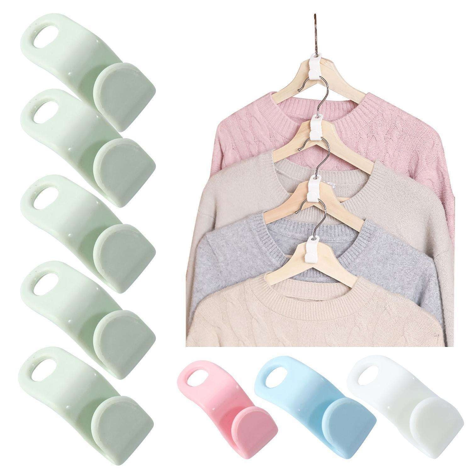 50-pack Clothes Hangers - Connecting Hook - Organizer MultiColor ...
