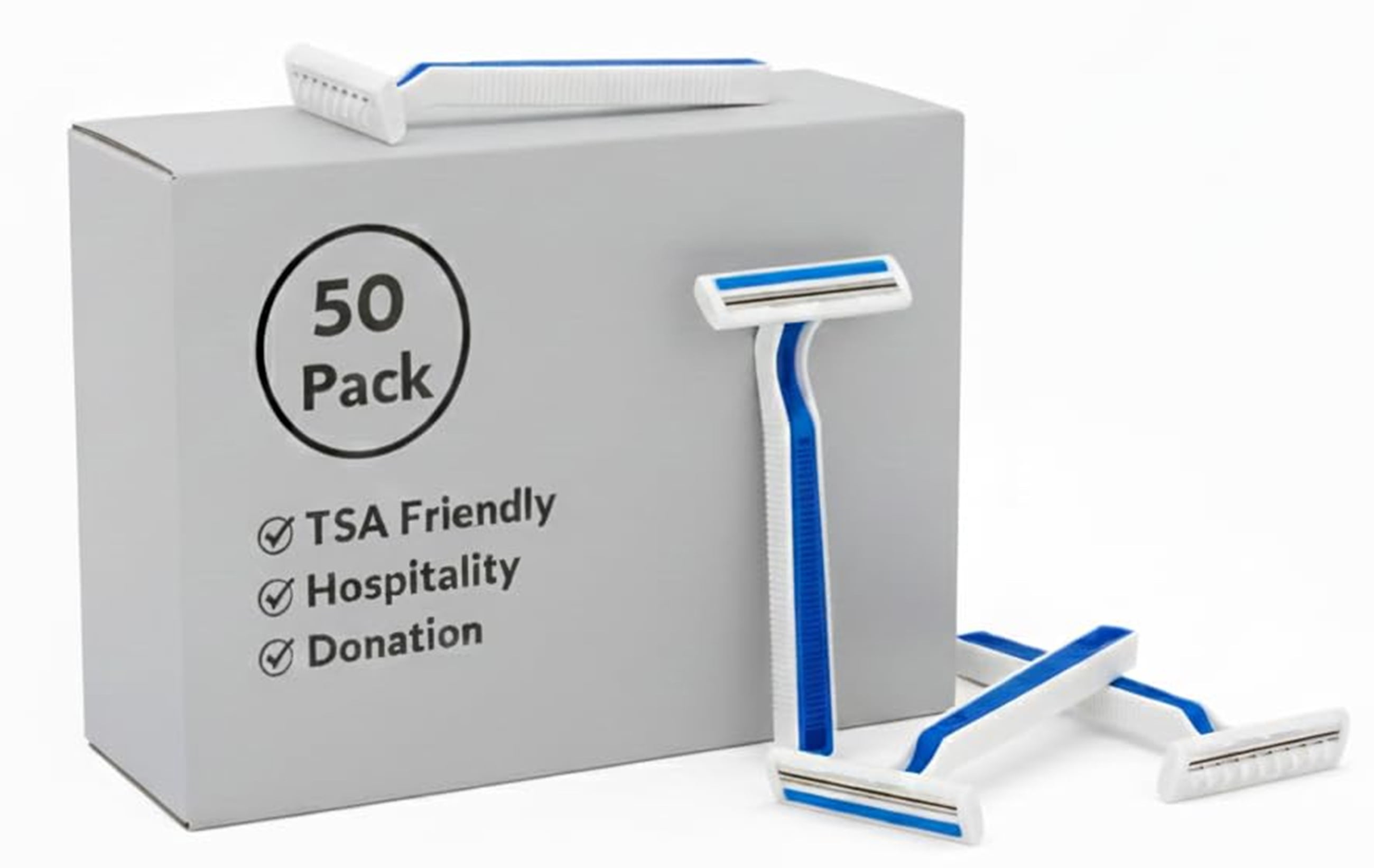 50 pack Dual Blade Manual Handheld Shaving Razors - 50 Single Blade ...